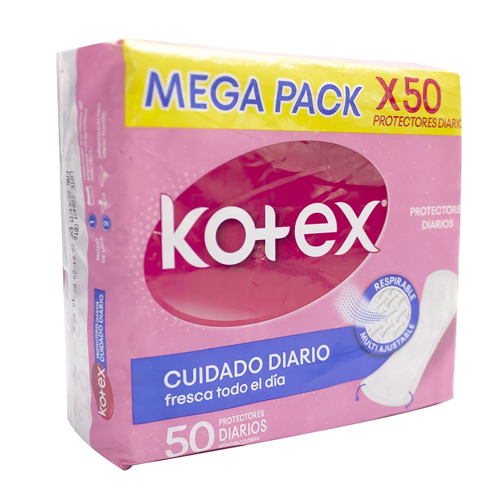 Protector Kotex Days Cuidado Diario Paqx50 Un - Ortopédicos Futuro
